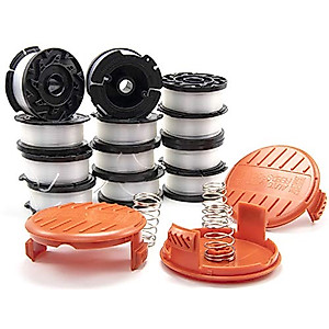 AF-100 Spool for GH900 GH600 String Trimmer, AF-100-3ZP 30 Foot 0.065 String Trimmer Line - AF100 Replacement Spool - Replace AF1003ZP, AF-100-BKP, AF-100-2 (12 Spools, 3 Caps and Springs)
