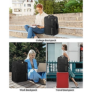 LOVEVOOK Carry On Backpack, 50L Airline Approved Travel Backpack for Women as Personal Item, Expandable 18 inch Laptop Backpack, Large Casual Daypack Waterproof Luggage Suitcase with Toiletry Bag