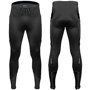 AERO|TECH|DESIGNS | Men's All Day Padded Cycling Tights | Black Accents | Tall Fit | Medium