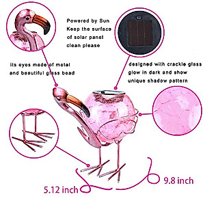 Solar Lantern Outdoor Decorative Waterproof LED Solar Lights Flamingo Tabletop Lamp for Outdoor Patio Garden