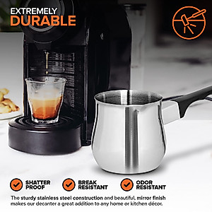 Stock Your Home 24oz Turkish Coffee Pot, Small Saucepan Coffee Maker, Mini Sauce Pan Butter Melter, Stainless Steel Milk Warmer Pots for Stove Top