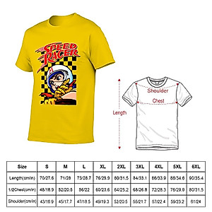 COROBAN Men's Go Speed Racer Classic Sports Tshirts Anime Tee Yellow L