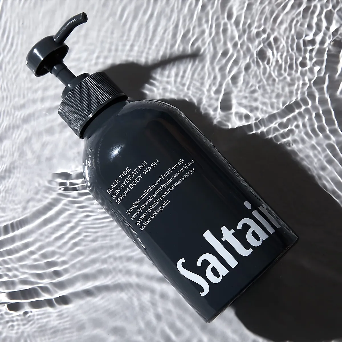 Saltair Body Wash, Black Tide 2-Pack. Moisturizing Body Cleanser with Monoi Oil and Cupuacu Butter. Luxury Shower Gel for Women and Men. Vegan, Cruelty-Free, Paraben-Free. 2x 17oz Pump Bottles
