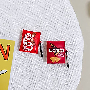 【2 Pack】 Aerymli 3D Chocolates+Tortilla Chips Case for Airpods 2nd/1st,3D Cute Kawaii Cool Unique Food Chocolates Tortilla Chips Shape Kids Girls Women Soft Case for Airpods 2nd/Airpods 1st Case