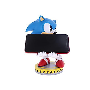 Exquisite Gaming: Sliding Sonic Phone Stand & Controller Holder - Sonic The Hedgehog - Officially Licenced Figure, Cable Guys