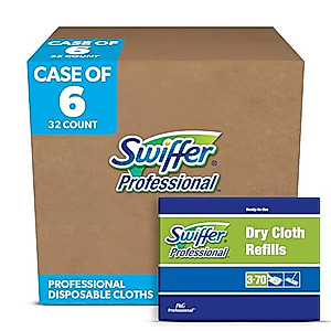 Swiffer Professional Duster Dry Cloth Sweeping Pad Refills for Swiffer Sweeper (Case of 6 Boxes, 32 Refills per Box)