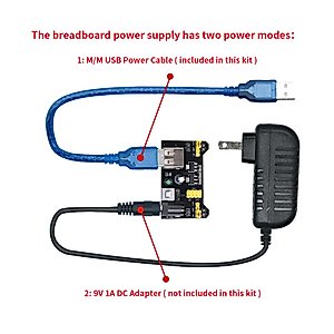 REXQualis Electronics Basic Kit w/Power Supply Module, Breadboard, Jumper Wire, LED,Resistor, comes with more than 300pcs sensors and components for fun and simple electronic projects.
