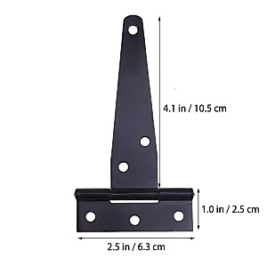 Hemoton 6PCS 4 gate Hinges for Wooden Fences Door Hinges Hardware Fence Hinges Garden shed Hinges T Shape Hinge self Closing Door Hinges Barn gate Hinges barn Door gate Steel Door Ball