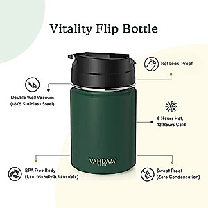 Stainless Steel Tumbler 8.8oz/260ml - Green | Vacuum Insulated, Double Wall, Sweat-proof Sipper Bottle with Lid for Hot and Cold Drinks | Travel Coffee Sports Bottle