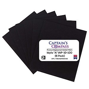 Captain's Compass AfterMarket Idylis Carbon Pre-Filter 6-Pack; Filter A, Fits Idylis Air Purifiers IAP-10-100, IAP-10-150
