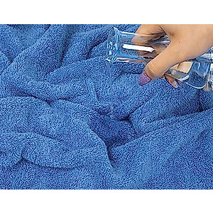 American Soft Linen Luxury Washcloths for Bathroom, 100% Turkish Cotton Washcloth Set of 4, 13x13 in Soft Washcloths for Body and Face, Wash Rags for Kitchen, Baby Washcloths, Electric Blue Washcloths
