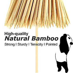 Natural Bamboo Skewers 16” (200 PCS) for BBQ，Appetiser，Fruit，Cocktail，Kabob，Chocolate Fountain，Grilling，Barbecue，Kitchen，Crafting and Party. Φ=4mm, More Size Choices /8"/10"/12"/14"/16"(16")