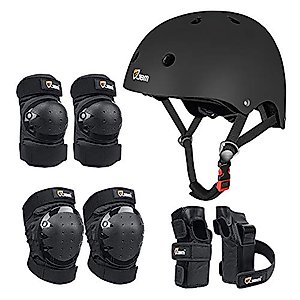 JBM Child & Adults Rider Series Protection Gear Set for Multi Sports Scooter, Skateboarding, Roller Skating, Protection for Beginner to Advanced, Helmet, Knee and Elbow Pads with Wrist Guards