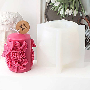 Tone Fun Relief Butterfly Love Flower Shape Candle Silicone Molds for Making Candle, Resin, Aromatherapy Candles, Handmade Wax Soap, Home Decor, Craft