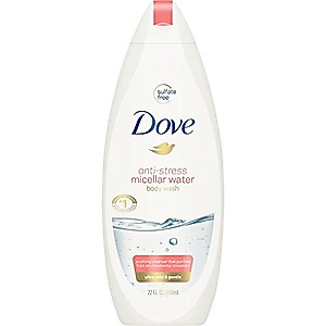 Dove Body Wash - Anti-Stress Micellar Water - Ultra Mild & Gentle - Sulfate Free - Net Wt. 22 FL OZ (650 mL) Per Bottle - Pack of 2 Bottles