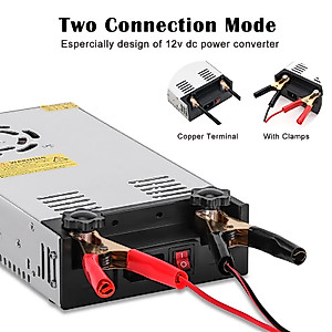 New Version AC to DC Converter,Titoe SMPS 110V-220V AC to 12V DC Converter Power Supply Adjustable Switch Power Supply Transformer Max 50A 600W Built in Cooling Fan