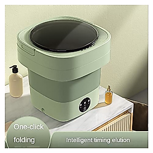 Open a new experience washing and care Folding Washing Machine Portable Small Washing Machine Household Dormitory Small (Color : Green-Blue Light)