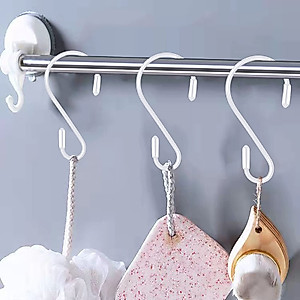 Mzekgxm 20 Pack 3.15 Inch S Hooks Stainless Steel Hanging Hooks Heavy Duty S Hooks for Hanging Kitchenware, Pots, Pans, Plants, Clothes, Towels in Kitchen, Bathroom, Closet, Garden (White)