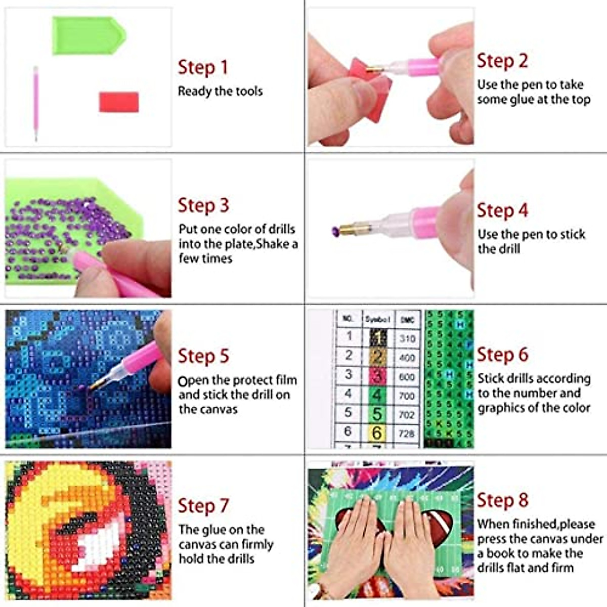 HUBENDMC 6 Pack Diamond Painting Kits for Adults,Diamond Art Kits with Tools & Accessories,5D Diamond Dots Gem Art Craft Kits-12 x 16 inch (Mountain)