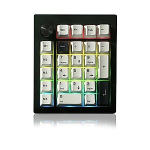 ZMX GMK26 Mechanical Numpad,VIA/QMK Programmable Hot Swappable Gasket Wired BT5.0/2.4G Wireless Number Pad with Knob PBT Keycaps 26 Keys Macro RGB Gaming Numeric Keypad for Laptop TKL Keyboard (Black)