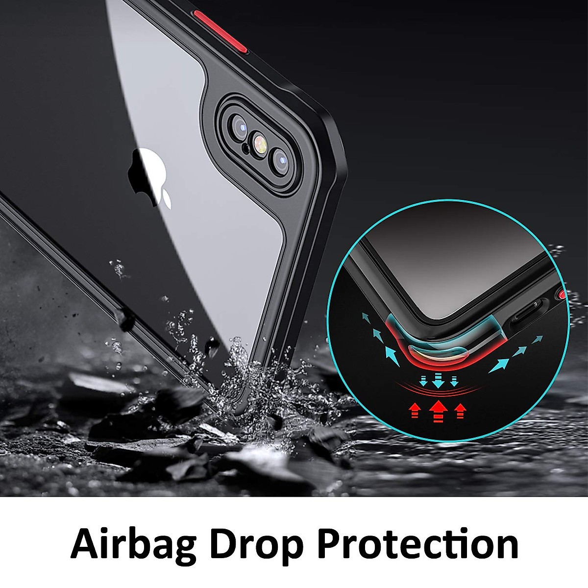 TENOC Phone Case Compatible with iPhone X & iPhone Xs, Clear Case Black Protective Bumper Non-Yellowing Cover for 5.8 Inch