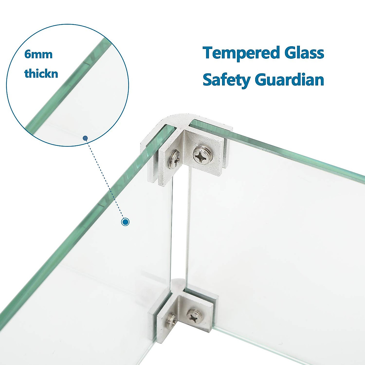 COSIEST Glass Wind Guard, Rectangle, Tempered Glass for Outdoor Fire Pit , 30x8x5.5 inches