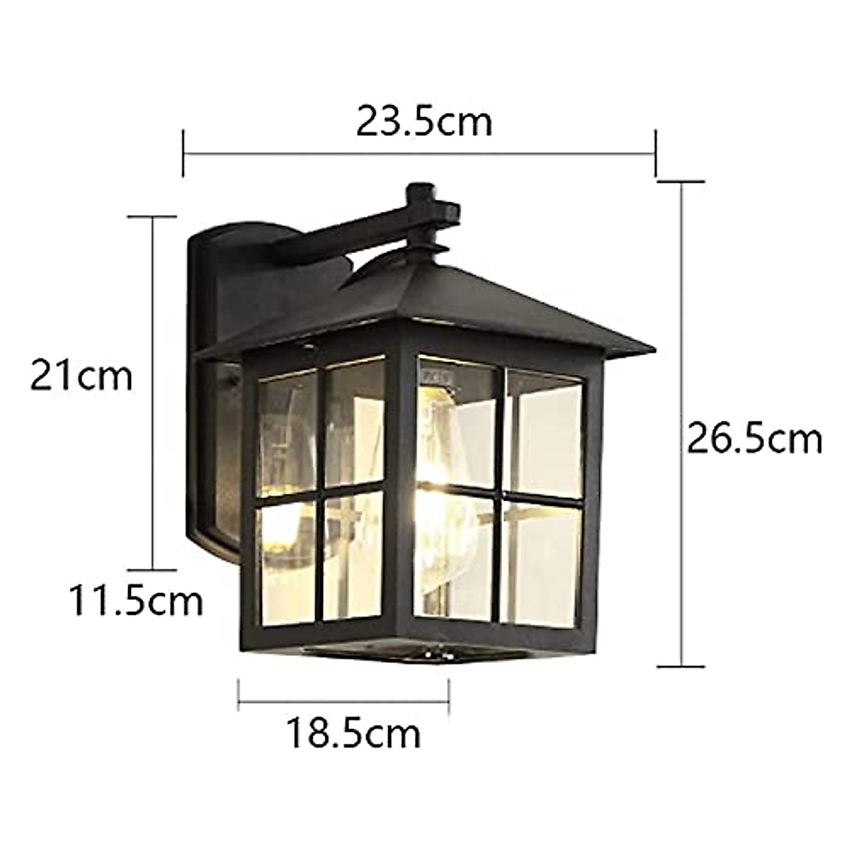 TAMSOI Outdoor Wall Lantern Black Matte Finish, Waterproof Exterior Wall Light Wall Mounted Sconce Lighting Fixture with Clear Shade Industrial Antique for Entryway Front Door Garage