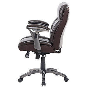 Serta® Smart Layers™ Siena Ergonomic Bonded Leather Mid-Back Manager's Chair, Brown