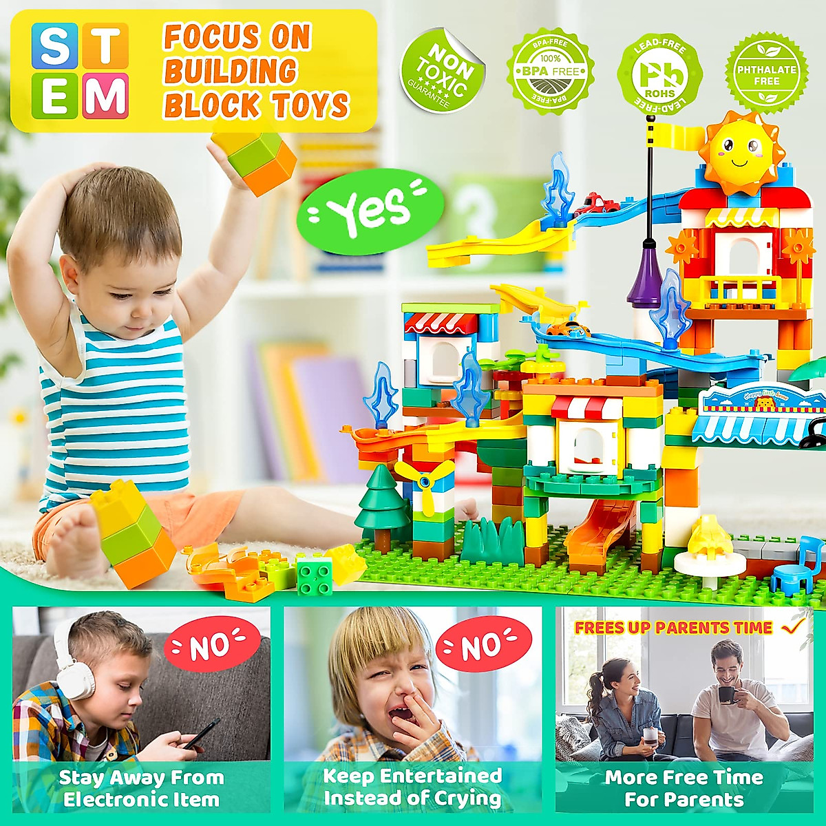 philbaby Castle Building Block for Girl Boy 2-5 Age 211 Pcs Compatible Classic Kids Large Blocks Toddler Building Blocks with 2 Race Car for Kids Birthday Gift Age 4-8 (Orange)