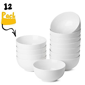 BTaT- White Cereal Bowls, Set of 12, 16 Ounces, Bowls, Cereal Bowl, White Bowls, Small Bowls, White Soup Bowls, Porcelain Bowl, Set of Bowls, White Porcelain Bowls, Deep Bowls