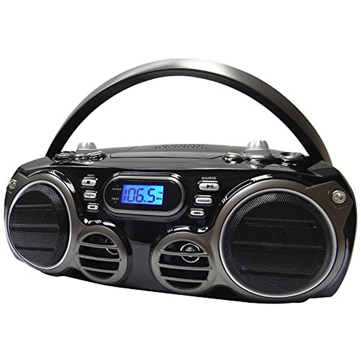 Sylvania Portable Bluetooth CD Radio BoomBox, Black