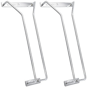 ZOOHOT 9.6-Inch Wine Glass Rack, Under Cabinet Wine Glass Holder Stainless Steel Stemware Rack - Hanging Stemware Holder for Cabinet Kitchen Bar (1 Rows, 2 Pack)