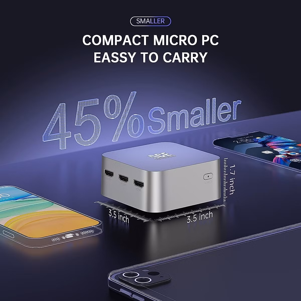 ACEMAGIC Mini PC Computer 8GB DDR4 256GB SSD