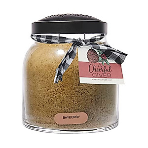 A Cheerful Giver - Bayberry - 34oz Papa Scented Candle Jar with Lid - Keepers of the Light - 155 Hours of Burn Time, Gift for Women, Green