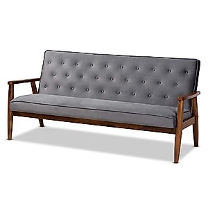 Baxton Studio Sofas, One Size, Grey/Brown
