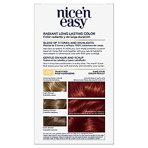 Clairol Nice'n Easy Permanent Hair Dye, 6TR Truest Red Hair Color, Pack of 1