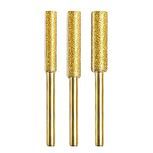 For Polishing Metals Cylindrical Burr 4/4.8/5.5mm Chainsaw Stone File Chain Sharpening Carving Grinding Tool Sharpener Stone Double Side Kitchen Knife-small Sticks Holder With Handle