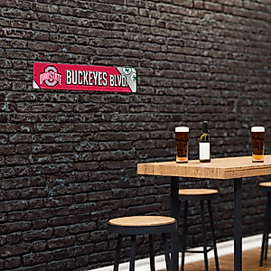 Rico Industries NCAA Ohio State Buckeyes 16-Inch Plastic Street Sign Décor
