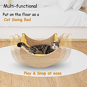 Cat Shelf for Wall Hammock Climbing Shelves and Perches Solid Wood Cat Steps for Activity Indoor Cats Wall Furniture 3pcs/Set