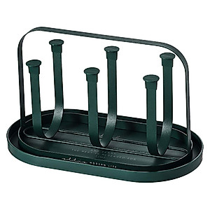 Cabilock 1 Set Cup Storage Rack Coffee Mug Display Mug Holder Tree Organizer Silverware Tray Metal Bottle Drying Organizer Cup Drainer Rack Tea Cup Rack Stand Iron Bracket with Tray