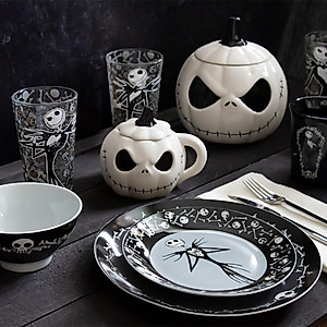 Disney Nightmare Before Christmas Jack Figural Cookie Jar or Candy Jar | Cute Ceramic Housewarming Gifts For Men and Women And Kids | Official Licensee | 1 Set