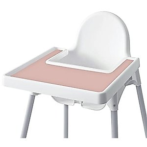 High Chair Placemat for IKEA Antilop Baby High Chair, Silicone Placemats, High Chair Tray Finger Foods Placemat for Boys and Girls, Babies, Toddlers (Blush)