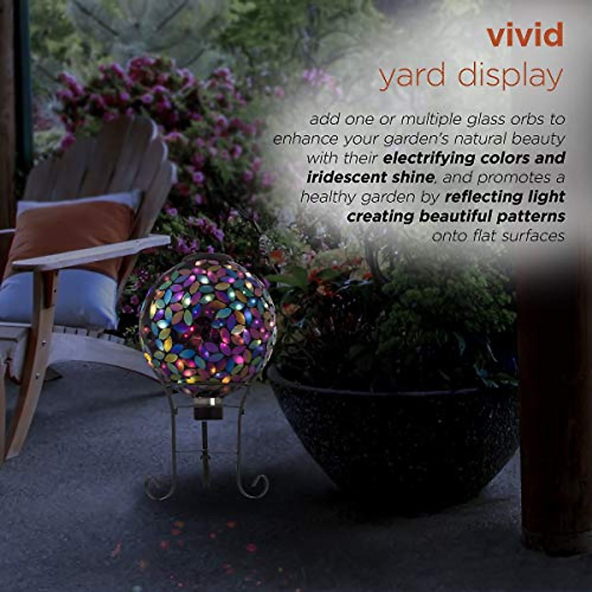 Alpine Corporation GRS122A-SLR Gazing Globe, 10" L x 10" W x 12" H with Stand: 17" H, Purple