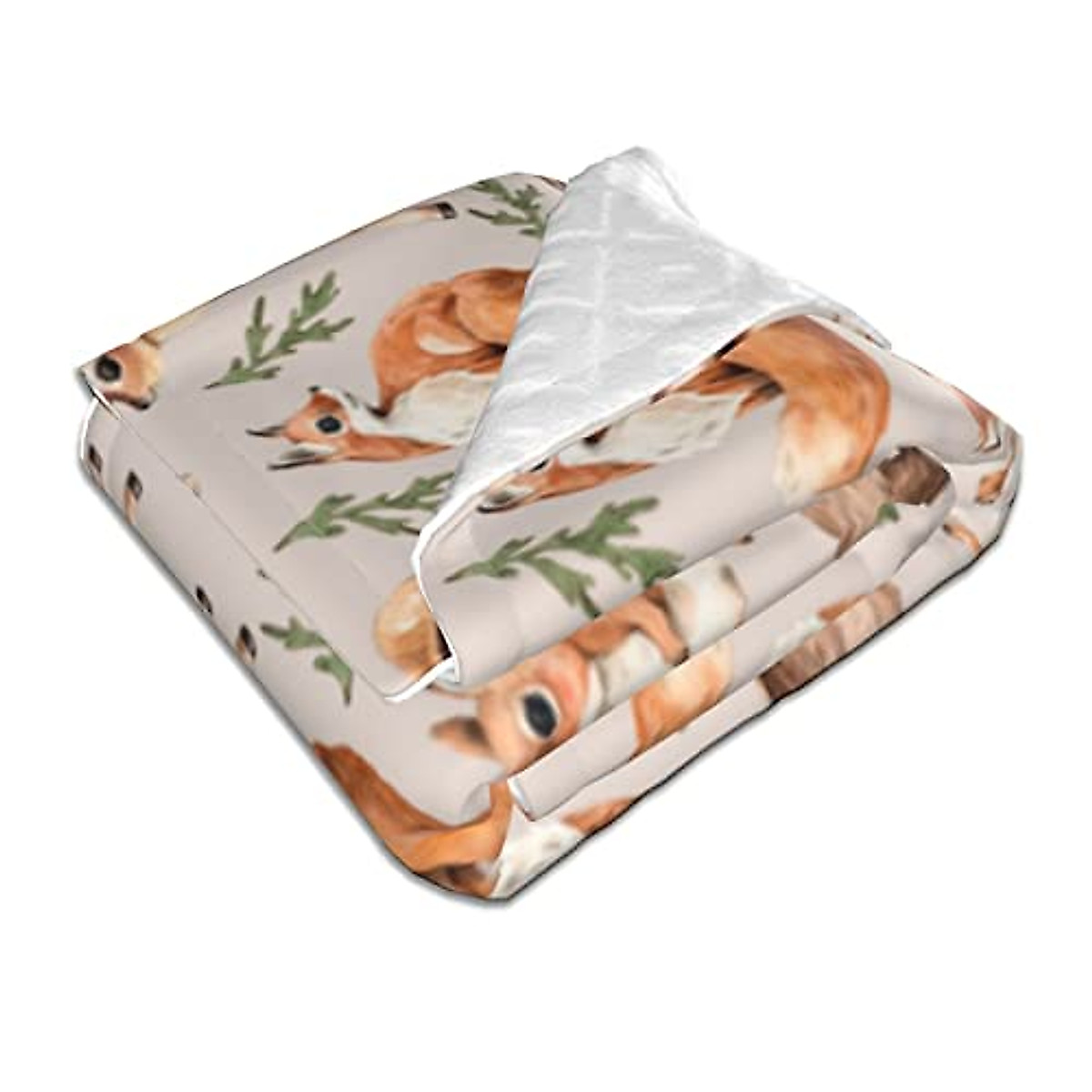 Duduho Cute Forest Animals Baby Blankets Soft Warm Fuzzy Plush Squirrel Mouse Fawn Fox Hare Hedgehog Bird Bed Throw Blanket for Newborn Infant Toddler Girls Boys Kids, 30"x40"