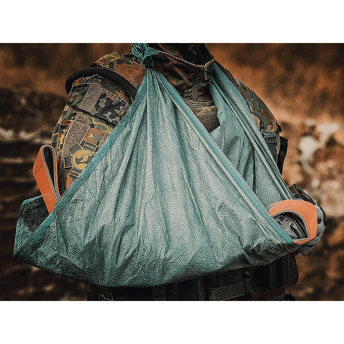 RHINO RESCUE First Aid Splint 36" X 4.3" Orange-Gray, Keep Bones in Position (1, Folded)