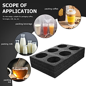 Cabilock 2pcs Drink Cup Bracket Disposable Takeout Cup Carrier Door Dash Cup Holder Bag Drink Takeout Holder Packing Cup Trays Convenient Pearl Cotton Cold Drink Travel Outdoor