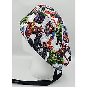 Marvel Comic Book Super Hero Characters Surgical Scrub Cap Medical Hat Hospital Cover