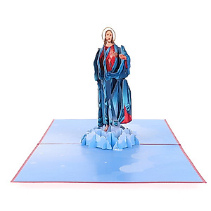 iGifts And Cards Inspirational Jesus 3D Pop Up Greeting Card – Religious Merry Christmas Wishes, Happy Easter Gift, Priest Thank You Card, Religious Birthday Present, Pastor, Deacon Ordination 6" X 6"