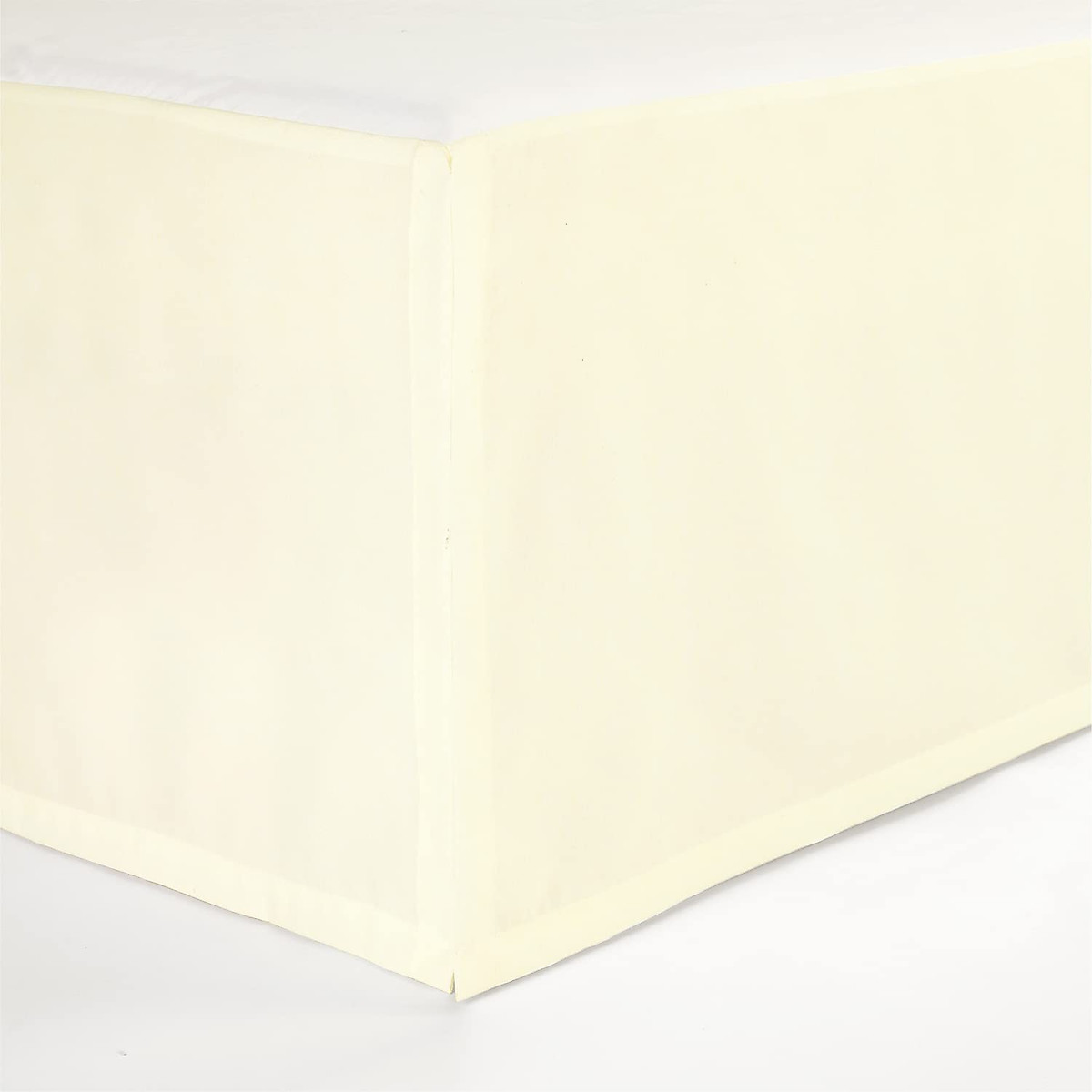 Lush Decor Printed Linen Textured Solid Crib Skirt, 52" x 28", Ivory