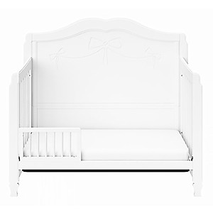 Storkcraft Princess 5-in-1 Convertible Crib (White) – GREENGUARD Gold Certified, Converts to Toddler Bed and Full-Size Bed, Classic Baby Crib for Girls Nursery, Fits Standard Full-Size Crib Mattress